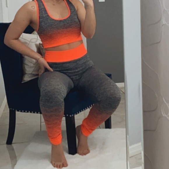 Other | Neon Orange Workout Set | Poshmark